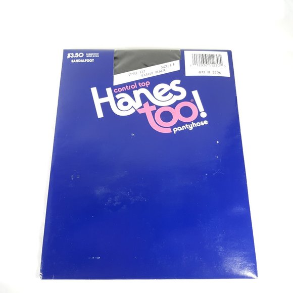 Other | Control Top Hanes Too Pantyhose Barely Black 137 Style Size Ef ...